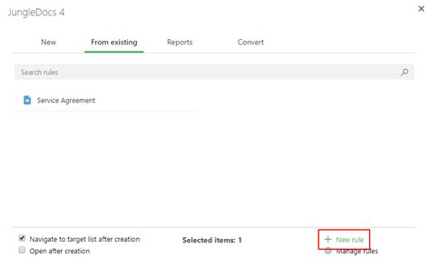 creating a rule jungledocs documentation