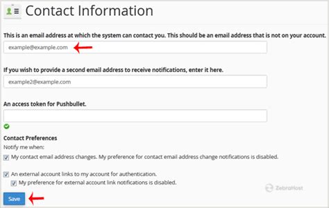 How To Update Your Cpanel Contact Information Or Receive A Notification On Reaching Quota Limit