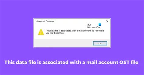 This Data File Is Associated With A Mail Account Ost File Error