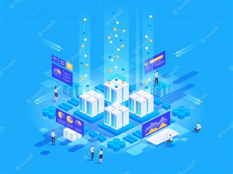 Premium Vector Data Visualization Concept 3d Isometric Vector Illustration