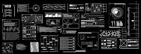 Premium Vector Futuristic Digital Collection Hud For Ui Ux And Gui Projects Hitech Design
