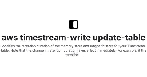Aws Timestream Write Update Table Fig
