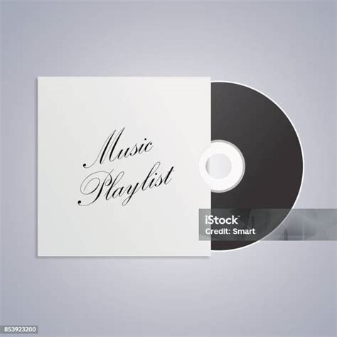 컴팩트 디스크 비닐 Cd Dvd 디스크 아이콘 회색 배경 음악 재생 목록 상자에 대한 스톡 벡터 아트 및 기타 이미지 상자