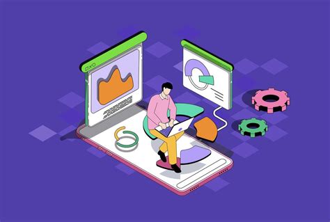 Data Analysis Web Concept In 3d Isometric Graphic Design Isometry