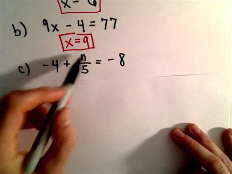 Solving Two Step Linear Equations Another Example Youtube