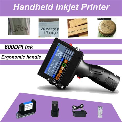 Handheld Inkjet Printer DPI Ink Date Text QR Code Barcode Logo Machine EBay