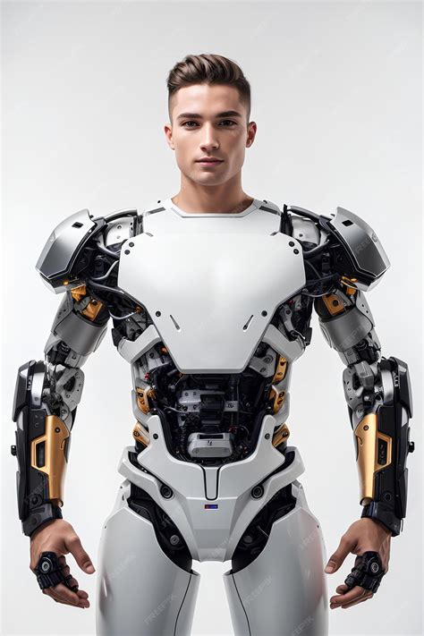Premium Photo Man With Robotic Body Parts Science Technology And Engineering Concept