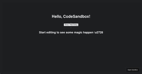 Dialog Widget Not Closing Codesandbox