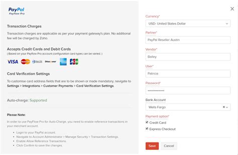 PayPal Payflow Pro Help Zoho Books