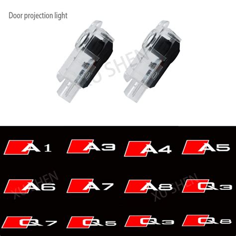 자동차 도어 로고 환영 조명 Led 프로젝터 램프 아우디 A1 A2 A3 A4 A5 A6 A7 A8 Q3 Q5 Q7 Q8