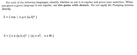 Solved For Each Of The Following Languages Identify Whether Chegg