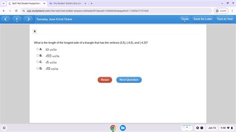 What Is The Length Of The Longest Side Of A Triangle That Has The Vertice