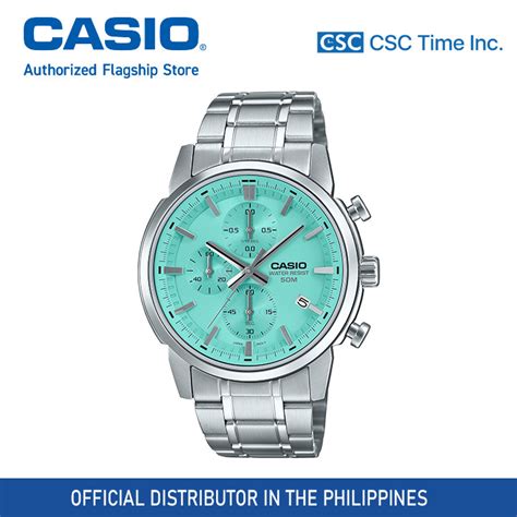 Casio Mtp E510d 2avdf Silver Stainless Steel Strap Chronograph 50m Water Resistant Watch For