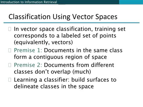 Ppt Introduction To Vector Space Classification Powerpoint