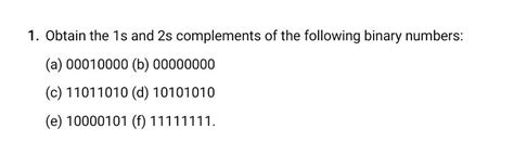 Solved Obtain The S And S Complements Of The Chegg