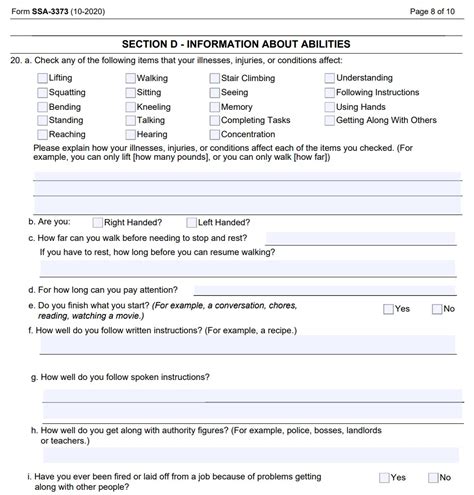 How To Fill Out The Ssa Function Report Part 2 Balin Law Llc