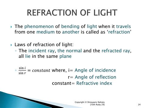 Light Reflection And Refraction Class 10 Physics Complete Pptx