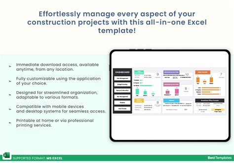 All In One Construction Project Management Excel Template Best Templates