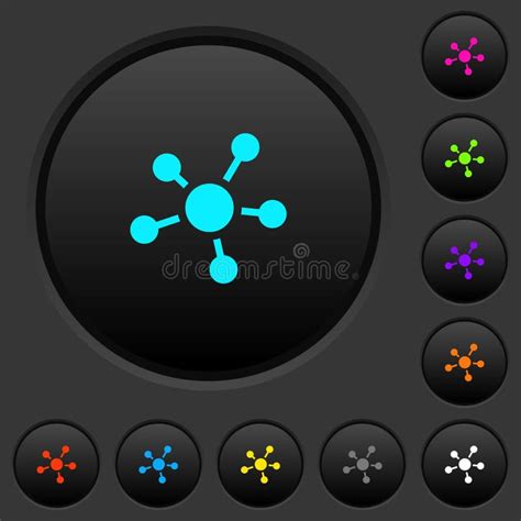Network Connections Dark Push Buttons With Color Icons Stock Vector Illustration Of Transfer