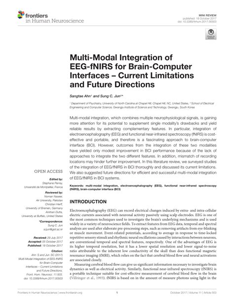 pdf multi modal integration of eeg fnirs for brain computer