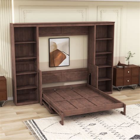 Latitude Run® Wooden Murphy Bed With Ample Storage Wayfair
