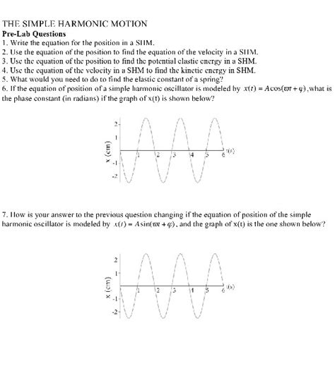 Solved Simple Harmonic Motion Questions Chegg