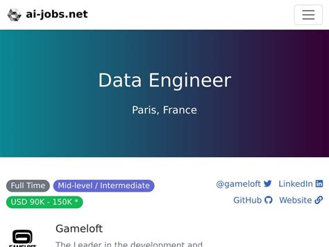 Hiring Data Engineer In Paris France Raimljobs