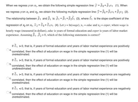 solved when we regress yon x1 we obtain the following