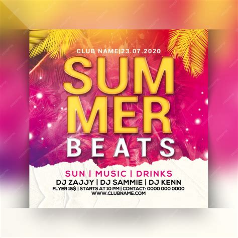 Premium Psd Summer Beats Party Flyer