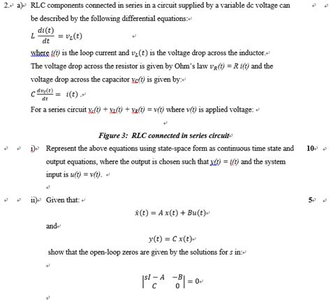 solved 2 a rlc components connected in series in a circuit