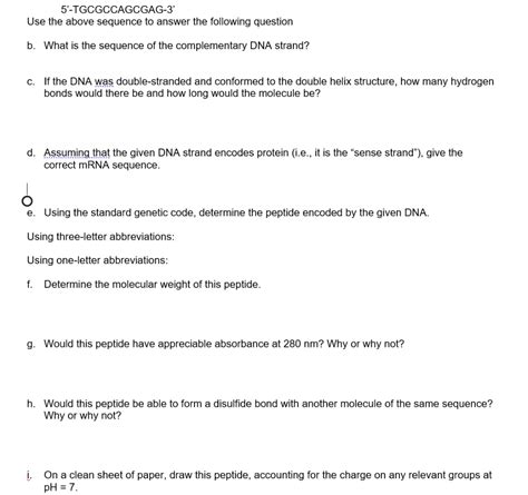 Solved TGCGCCAGCGAG Use The Above Sequence To Answer Chegg