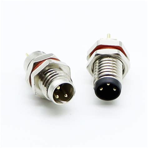 Front Plate Mounting 3 Pin Encoder Docking Male M8 Sensor Connector