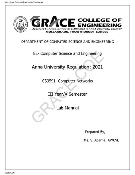 CS Computer Networks Lab Manual Command Usage And Applications Studocu