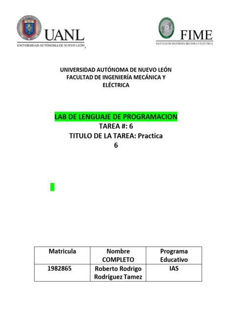 practica 6 lab de lenguaje prog pdf