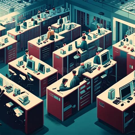 3d illustration of people working in data center 3d rendering