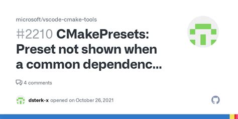 CMakePresets Preset Not Shown When A Common Dependency Is Inherited