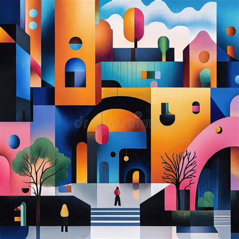 Colorful Abstract Architectural Structures Stock Illustration Illustration Of Artwork