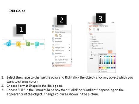Business Diagram Gears In Linear Flow Presentation Template