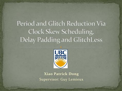 Ppt Period And Glitch Reduction Via Clock Skew Scheduling Delay