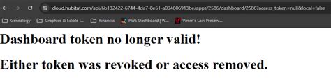 Dashboard Token No Longer Valid Error Hubitat Dashboard Hubitat