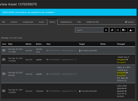all custom fields values show encrypted in history when they are not · issue 13658 · snipe