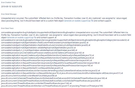 Error While Syncronizing The Custom Field From External To Internal