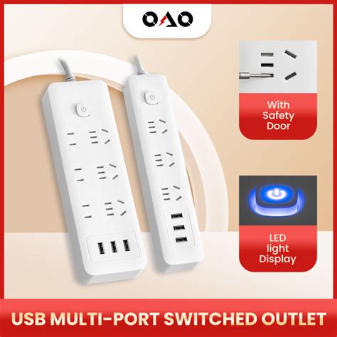 Multi Function Socketwith 3 Power Socket 3 Usb Ports Independent Switch Electric Desktop Power