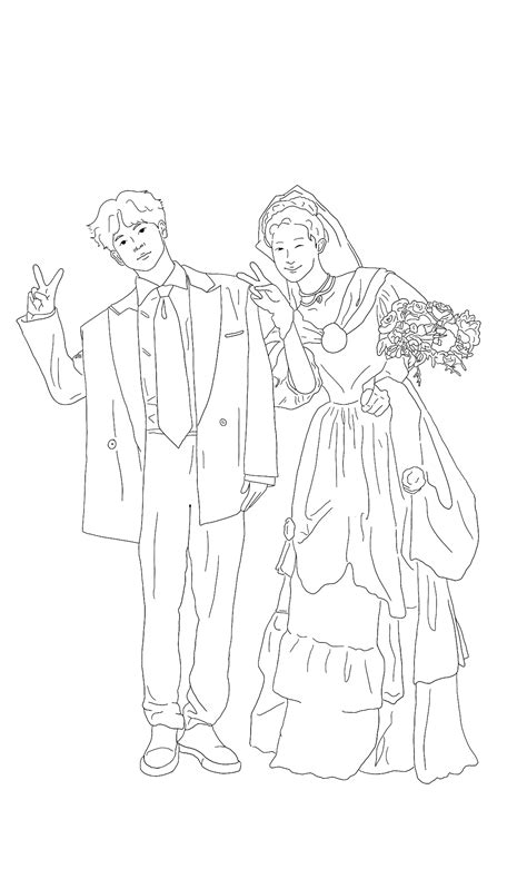 웨딩사진 라인드로잉 일러스트 포트폴리오 크몽