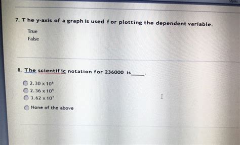 Solved Styles 7 The Y Axis Of A Graph Is Used For Plotting Chegg Com