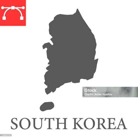 한국 글리프 아이콘 국가 및 지리 한국지도 기호 벡터 그래픽 편집 스트로크 솔리드 아이콘 Eps 10의지도 0명에 대한 스톡 벡터 아트 및 기타 이미지 Istock