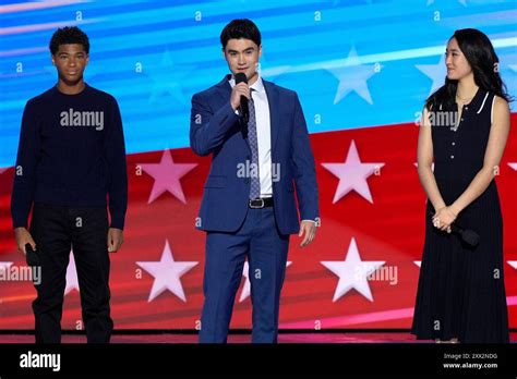 Alexander Hudlin From Left Jasper Emhoff And Arden Emhoff Speak During The Democratic National