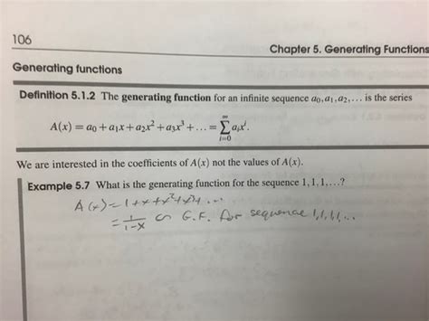 Examples Of Generating Functions Flashcards Quizlet