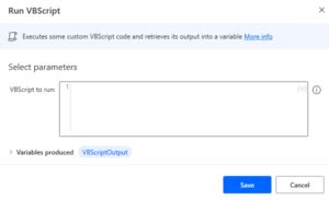 Run VBScript Action Power Automate Desktop Kaizen Personal Computer