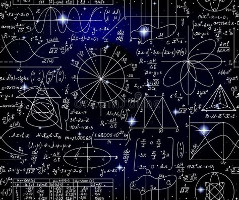 scientific vector seamless pattern with handwritten formulas